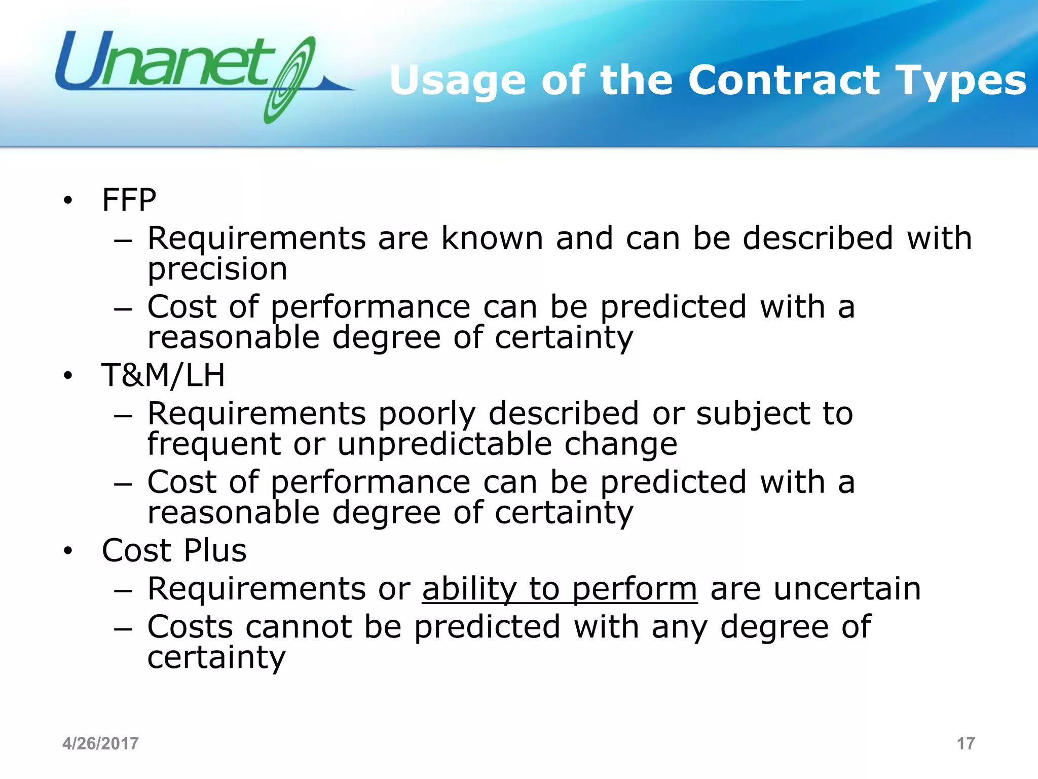 Government Contracts 101 - Understanding the Basics of Contract Types | PDF