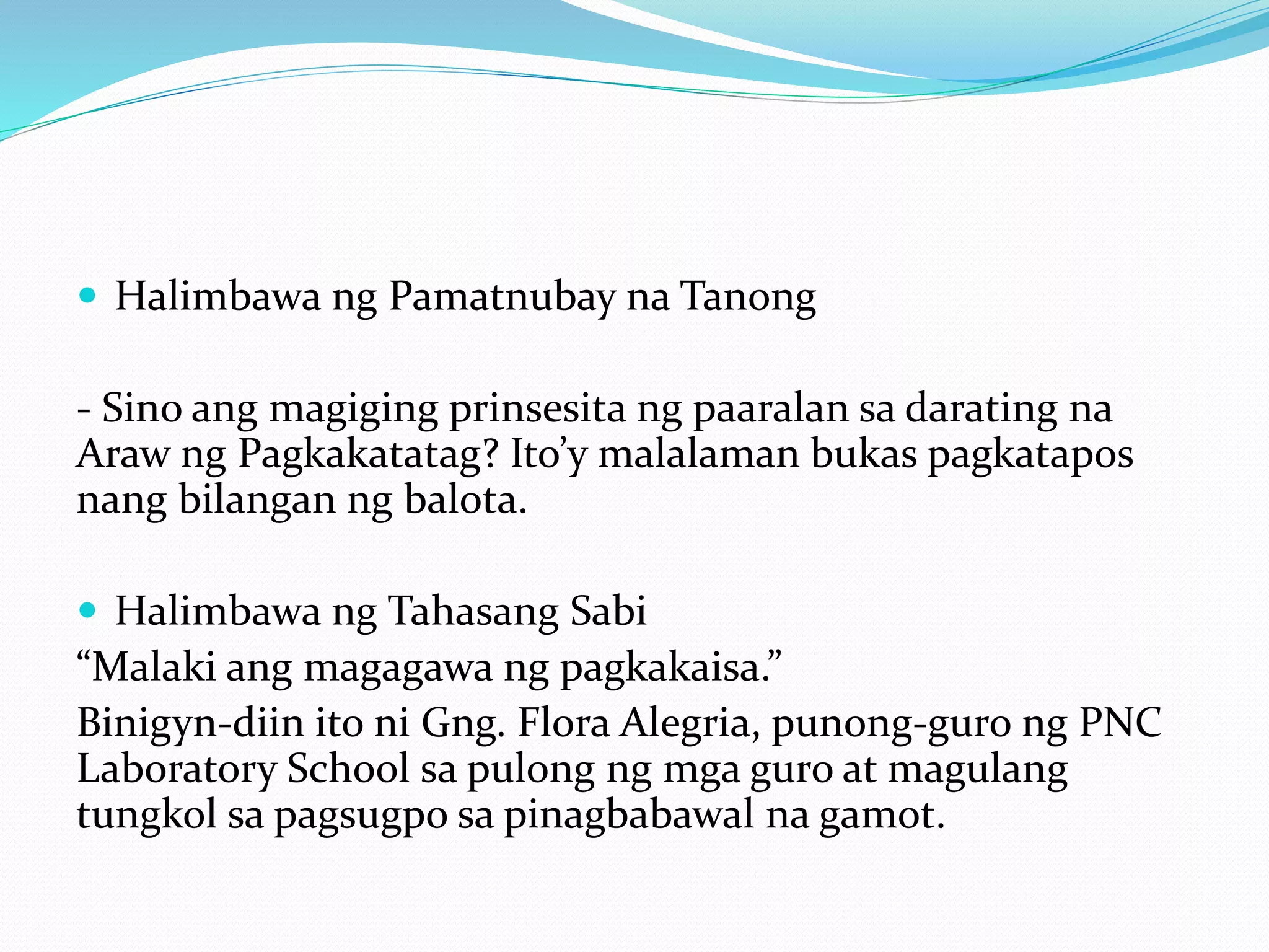 Unang araw balita, isports, editoryal, lathalain | PPTX