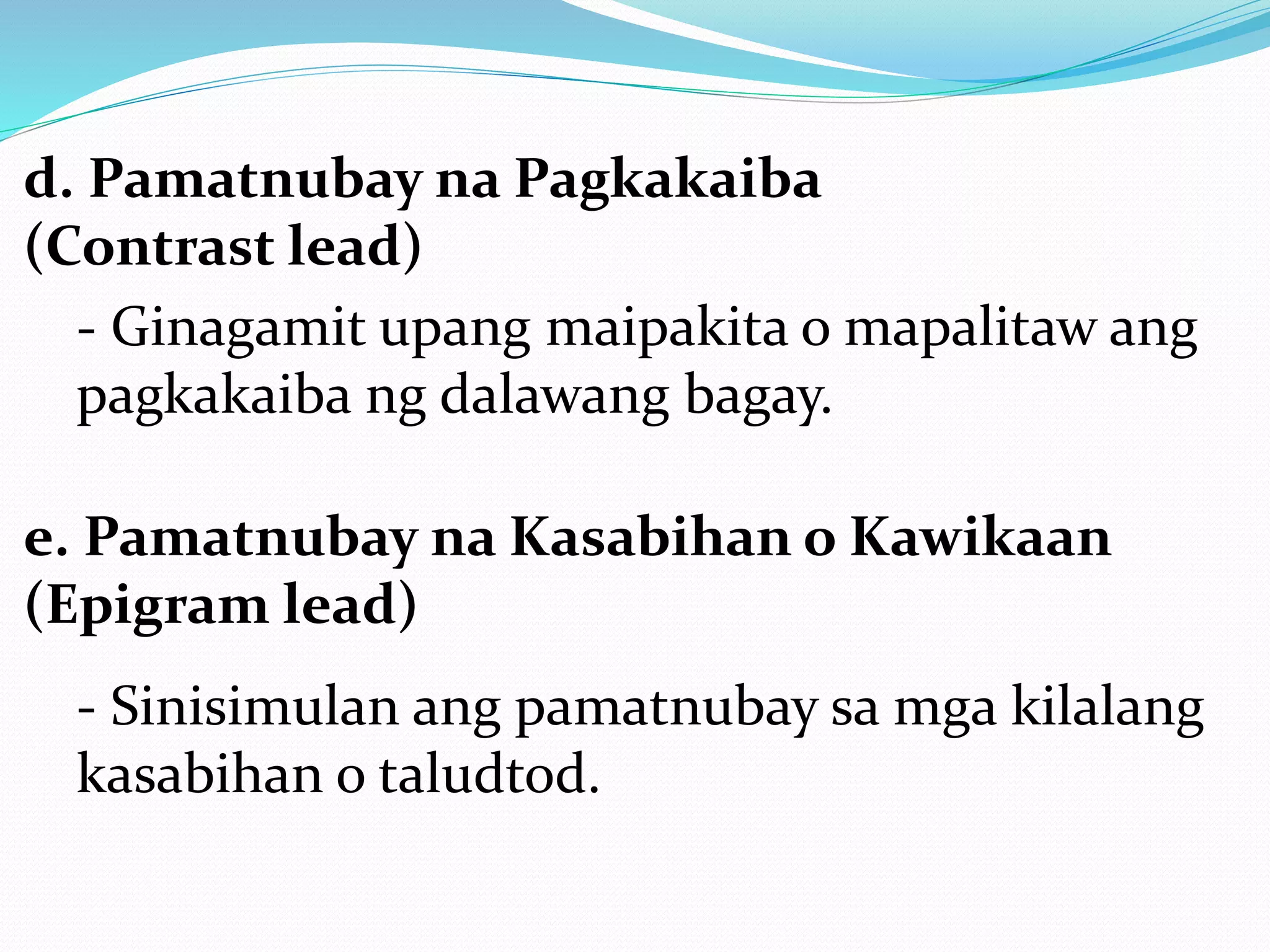 Unang araw balita, isports, editoryal, lathalain | PPTX