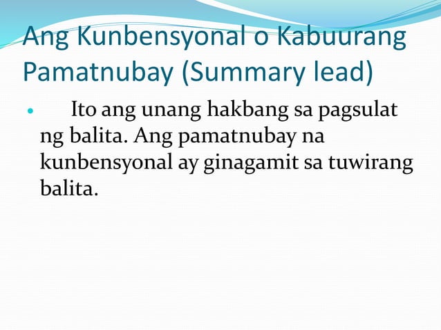 Unang araw balita, isports, editoryal, lathalain | PPTX