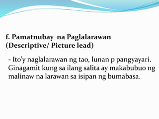 Unang araw balita, isports, editoryal, lathalain | PPTX