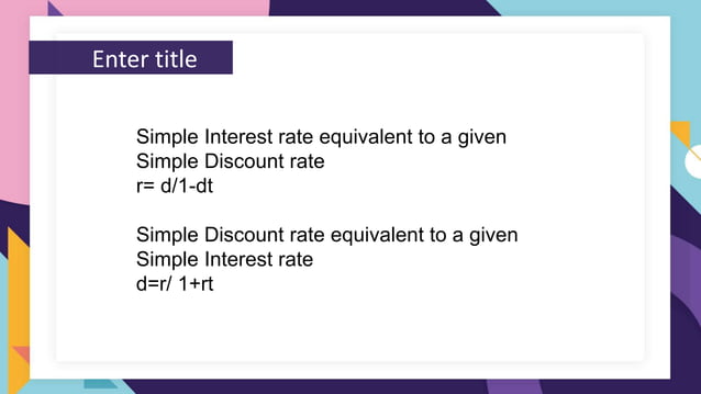 Simple interest and simple discount dif | PPTX