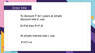 Simple interest and simple discount dif | PPTX