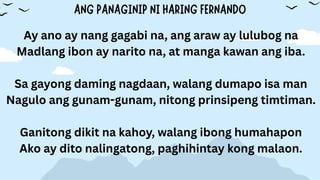 Unang Kabanata - Ibong Adarna / Ang panaginip ni haring fernando | PDF
