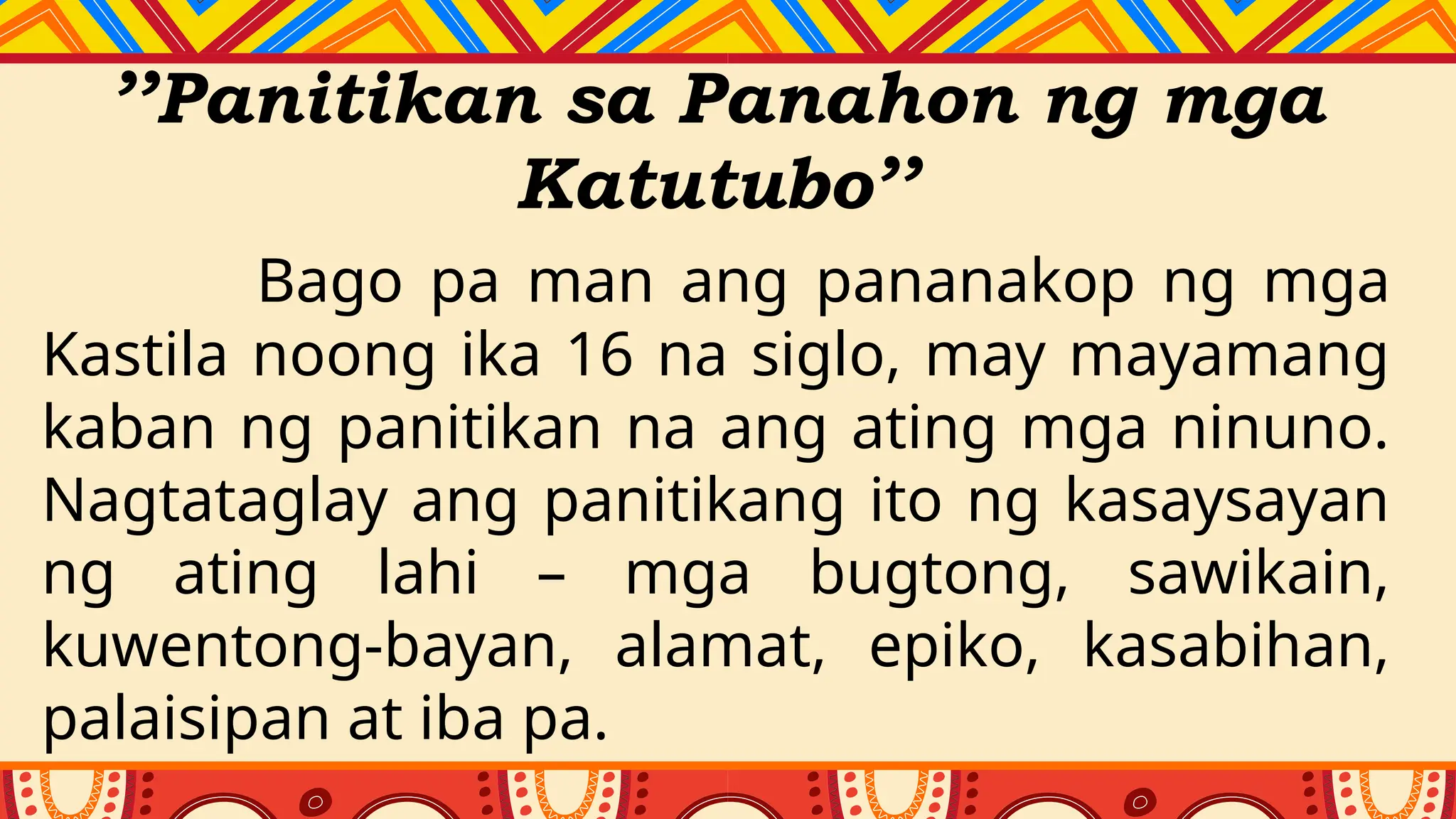 mga panitikan sa panahon ng mga katutubo | PPTX