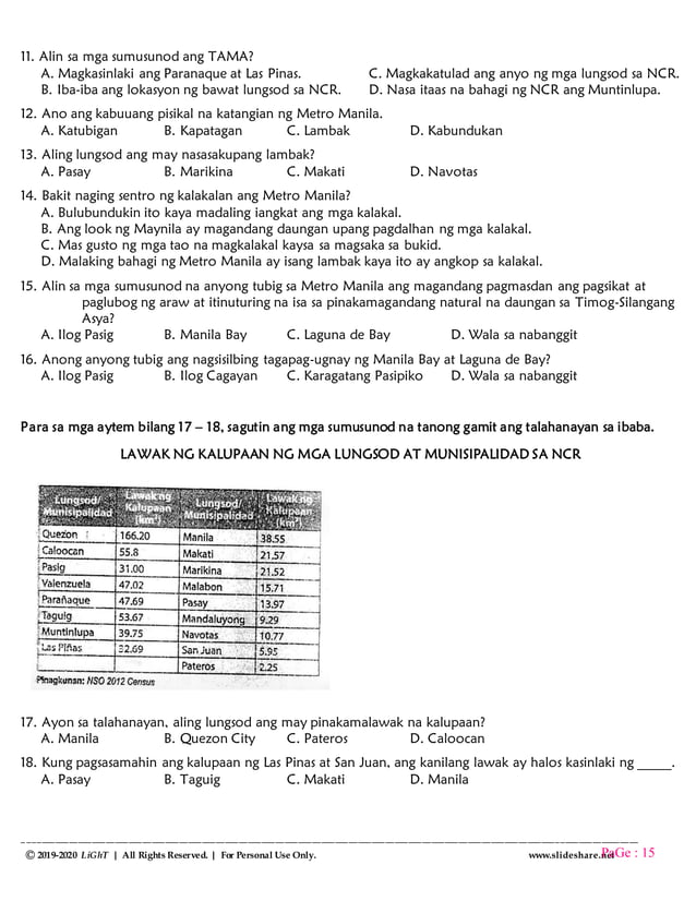 K TO 12 GRADE 3 UNANG MARKAHANG PAGSUSULIT | PDF