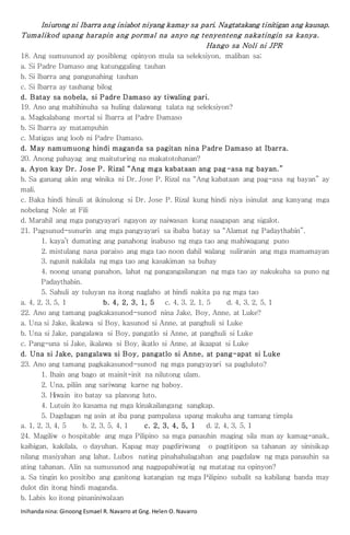 Unang markahang pagsusulit fil 9 w/ TOS | DOCX