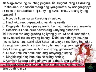 Unang markahang pagsusulit sa edukasyon sa pagpapakatao 5 q1 | PPTX