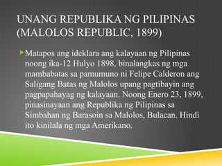 unang republika ng pilipinas digmaang pilipino-amerikano | PPTX