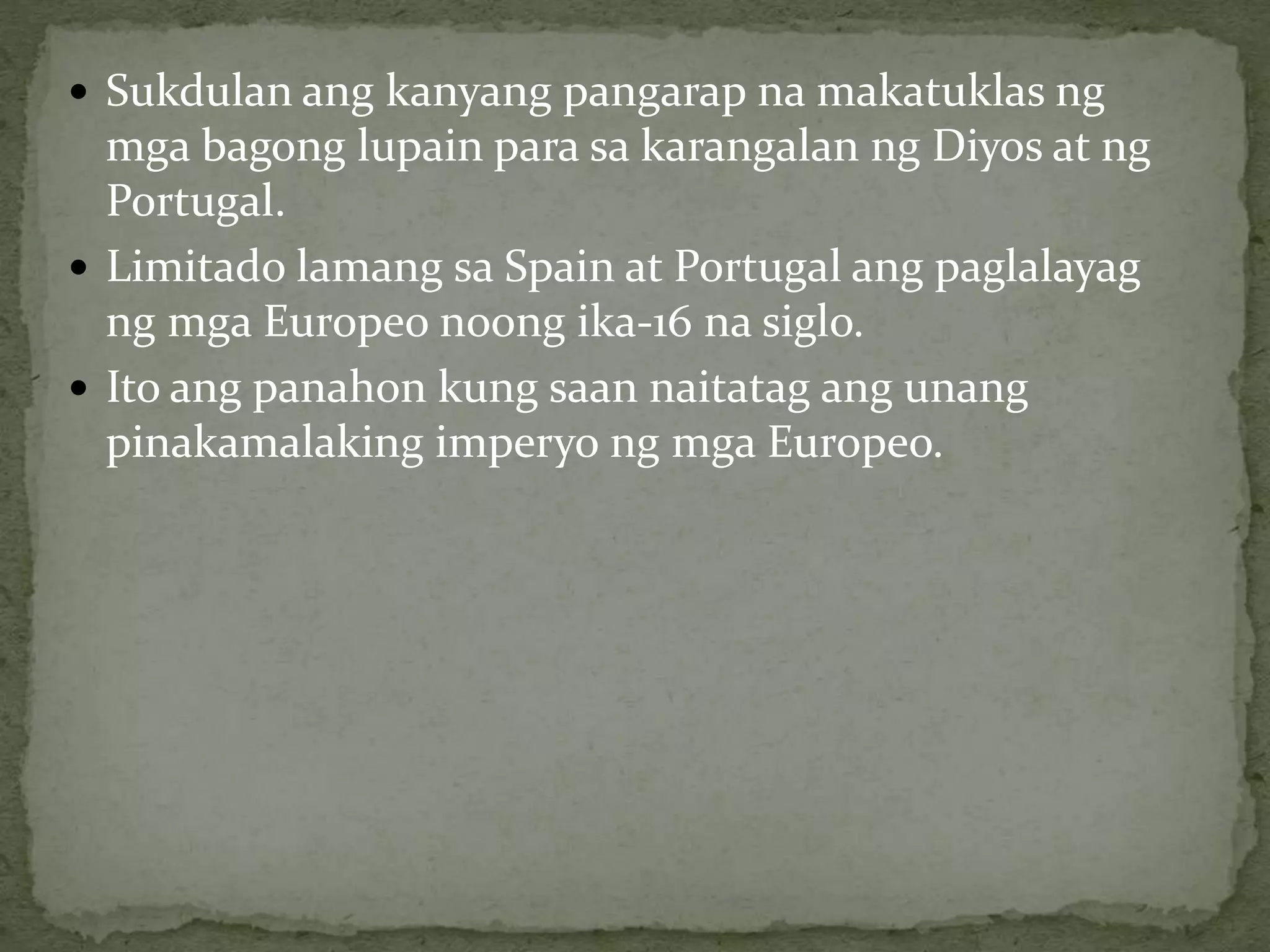 Unang yugto ng imperyalismong kanluranin | PPTX