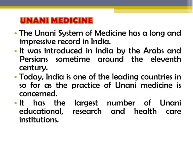 Unani medicine, By Dr.U.Srinivasa, Professor and HOD, Srinivas college ...