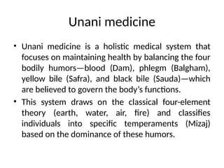 Unani Medicine - Dr.M.Jothimuniyandi | PPTX