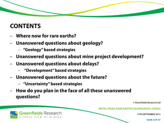 Unanswered Questions About Rare Earth Mine Projects - Sept 2012 ...