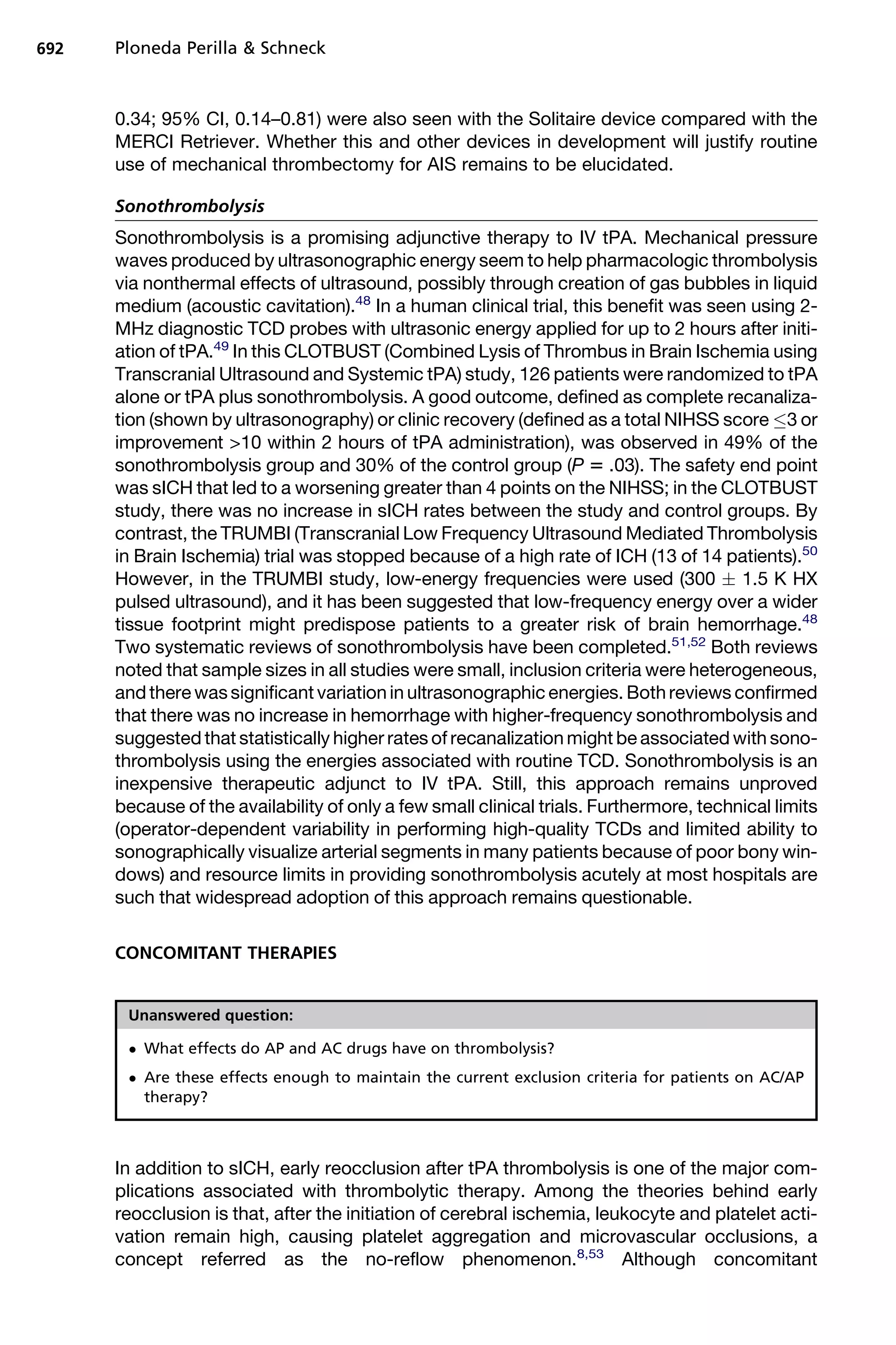 Unanswered questions in thrombolytic therapy for acute ischemic stroke ...