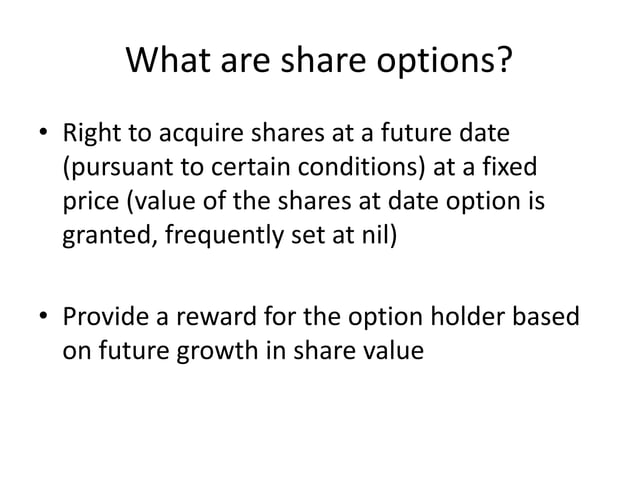 Unapproved share options introduction | PPT