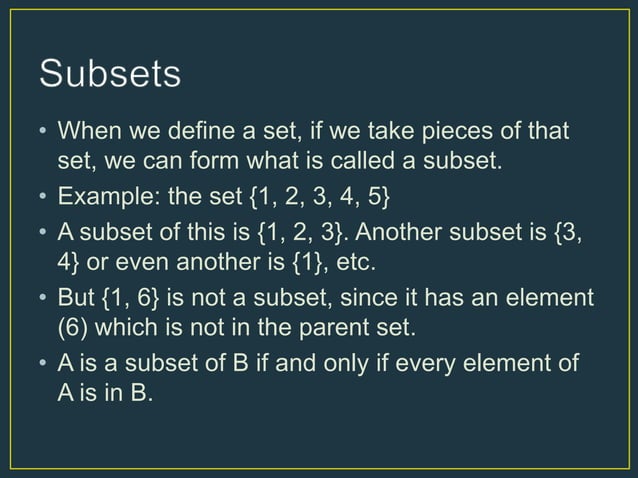 Unary and binary set operations | PPTX