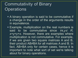 Unary and binary set operations | PPT