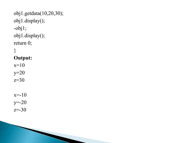 Unary Operator Overloading Ppt Programming Languages Computing