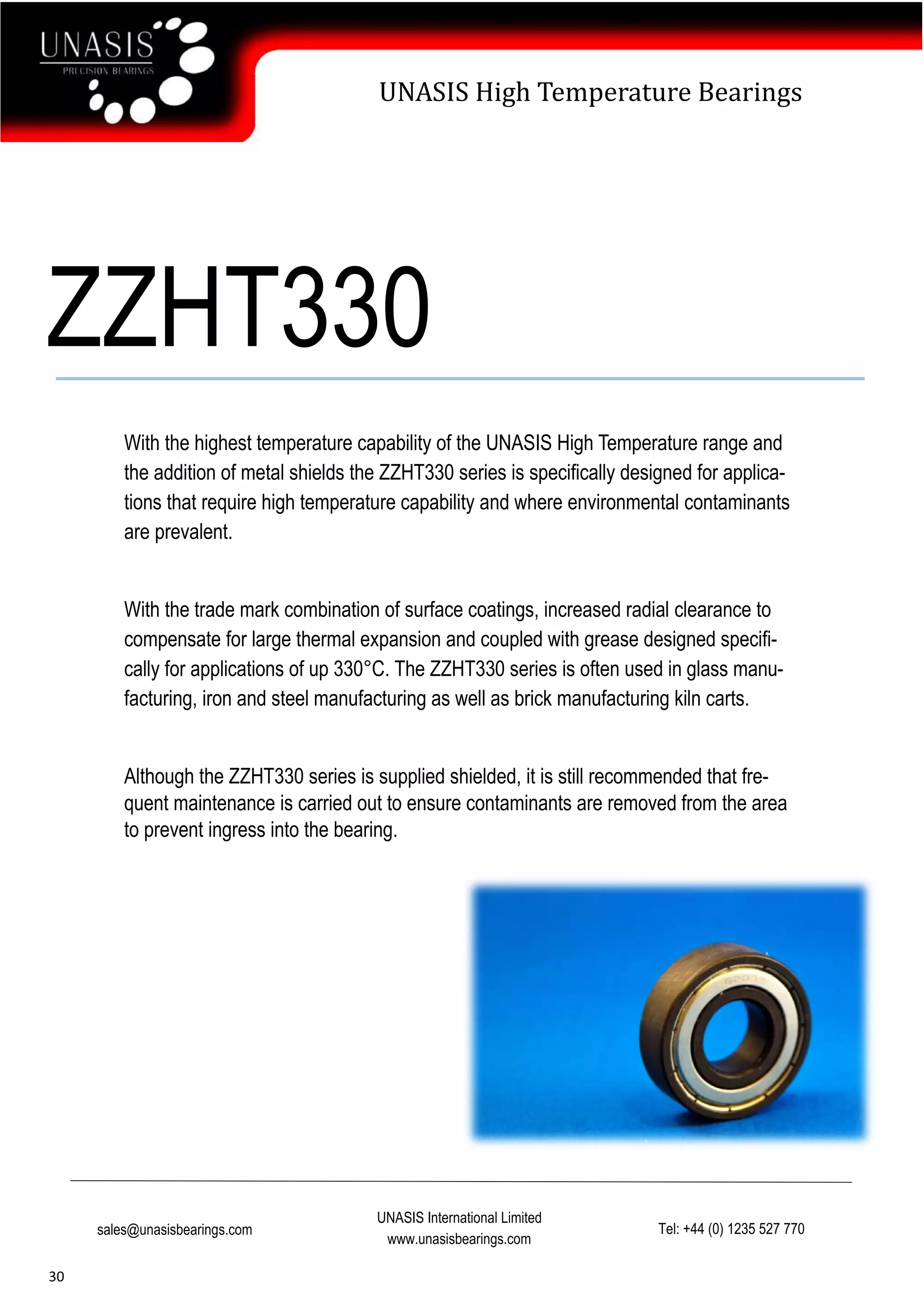 Unasis high temperature bearings | PDF