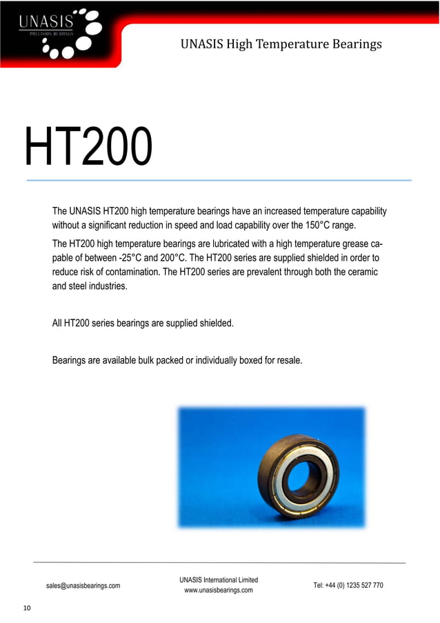 Unasis high temperature bearings | PDF