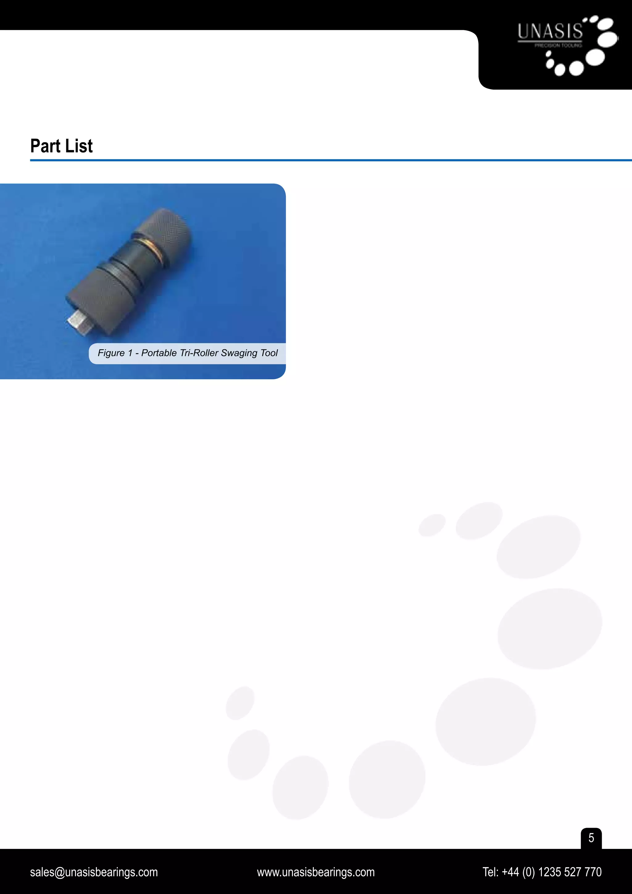 UNASIS Portable Tri-Roller Swaging Tool Instruction Manual | PDF