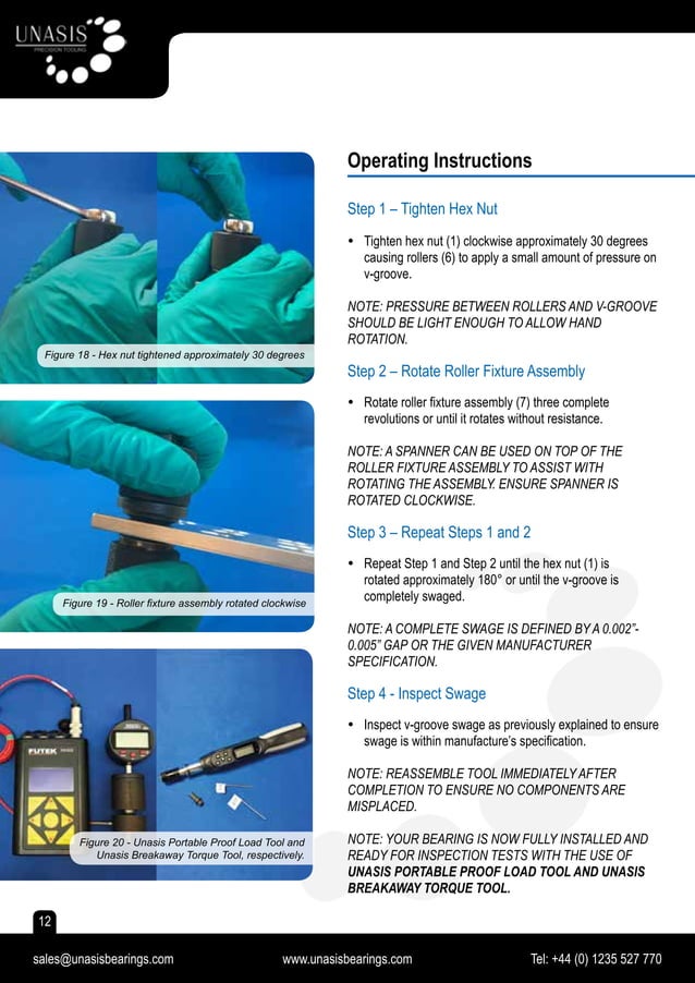 UNASIS Portable Tri-Roller Swaging Tool Instruction Manual | PDF ...