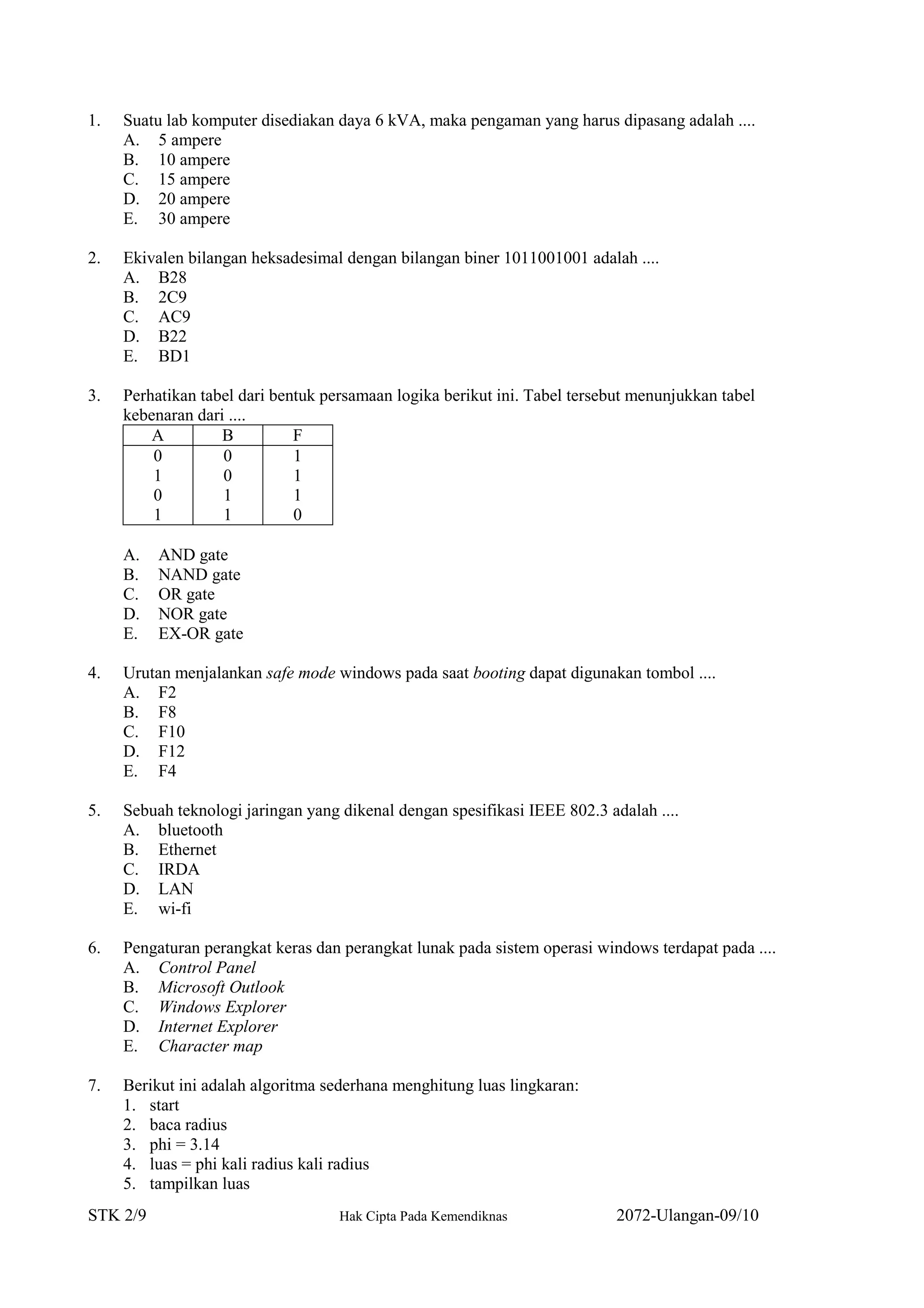 Unas rpl 2009 2010-ulangan | PDF