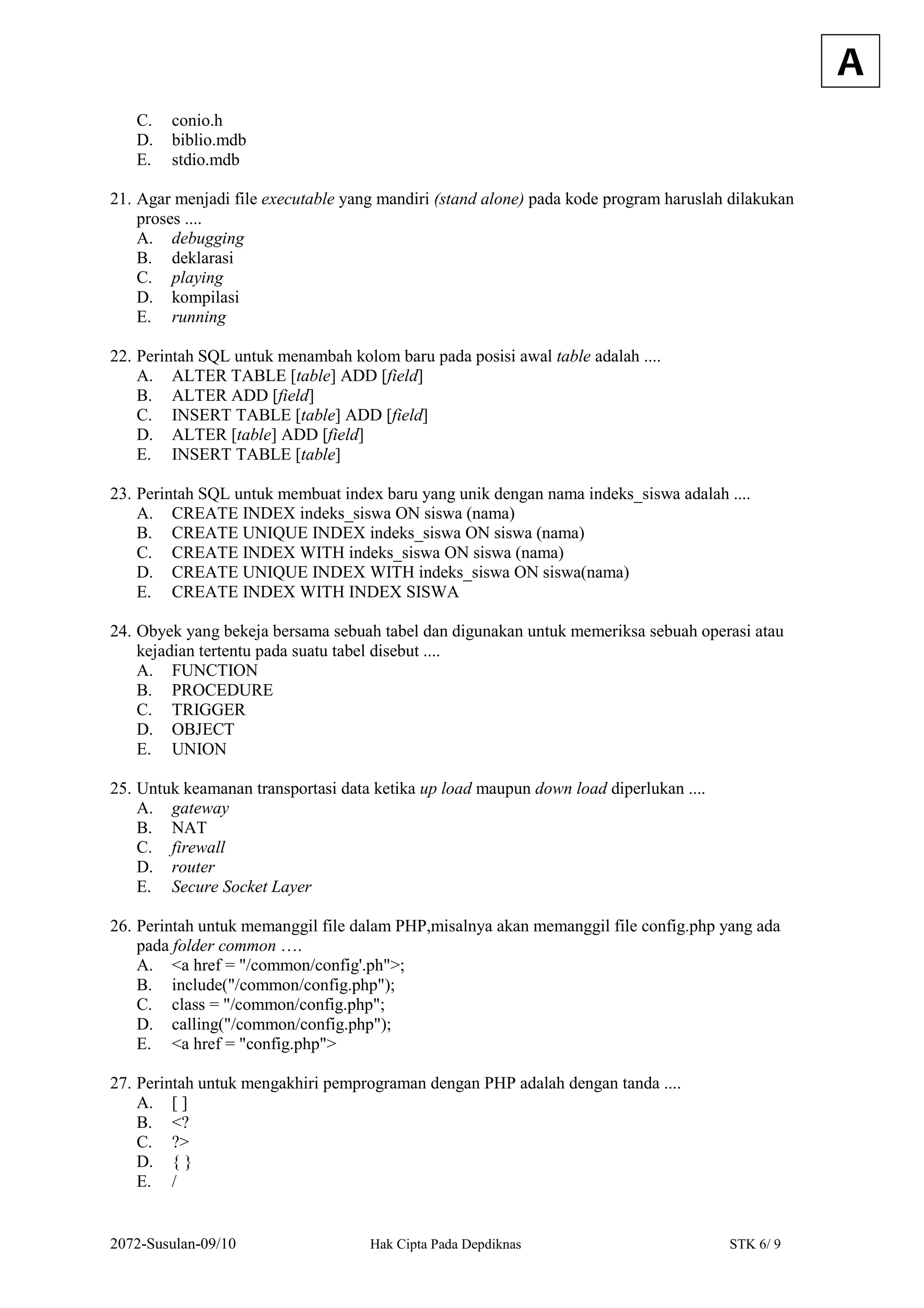 Unas rpl 2009 2010 paket a | PDF