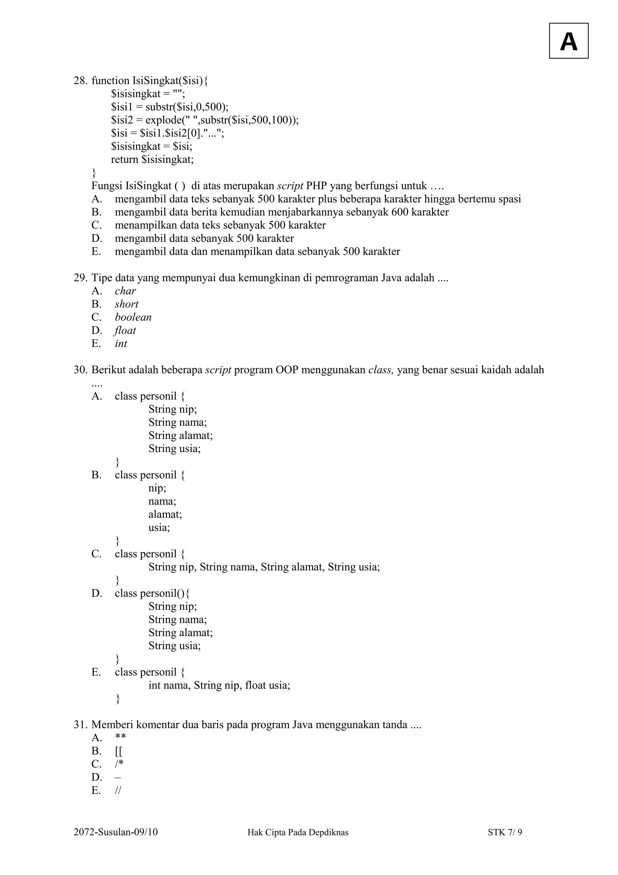 Unas rpl 2009 2010 paket a | PDF