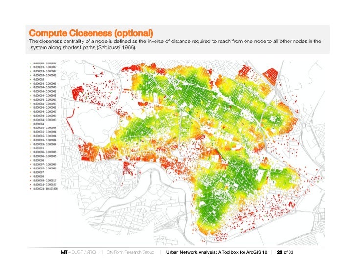Urban Network Analysis: A Toolbox for ArcGIS10