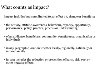 Impact of research: definition and capture | PPTX