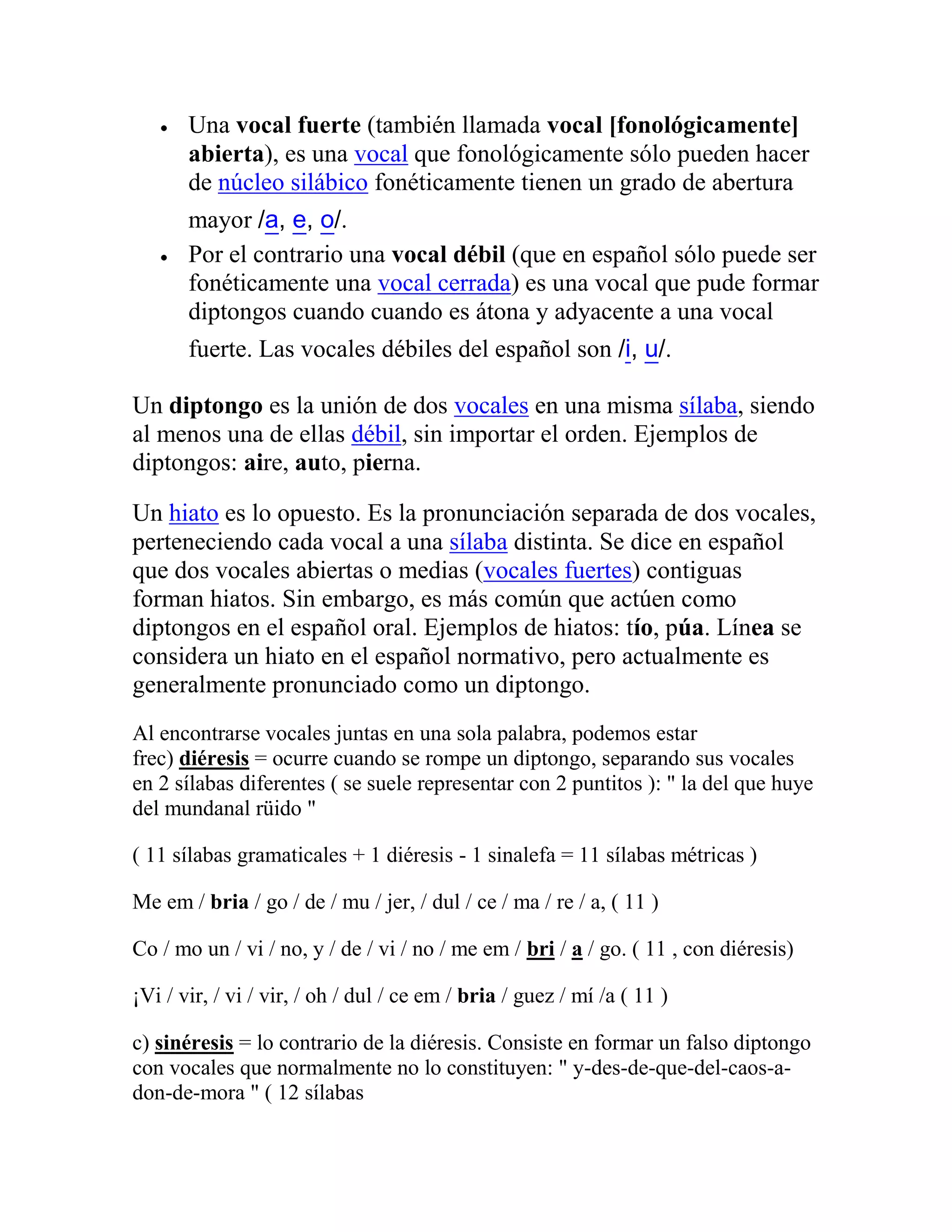 Una vocal fuerte | DOCX