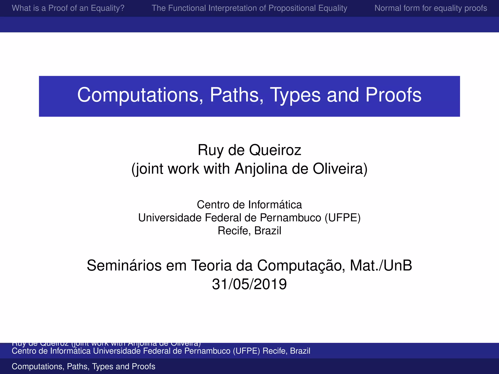 Computation Paths Types And Proofs Ppt