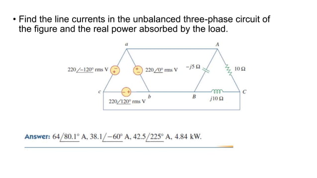 Unbalanced Three Phase Systems And Circuits Pptx Physics Science