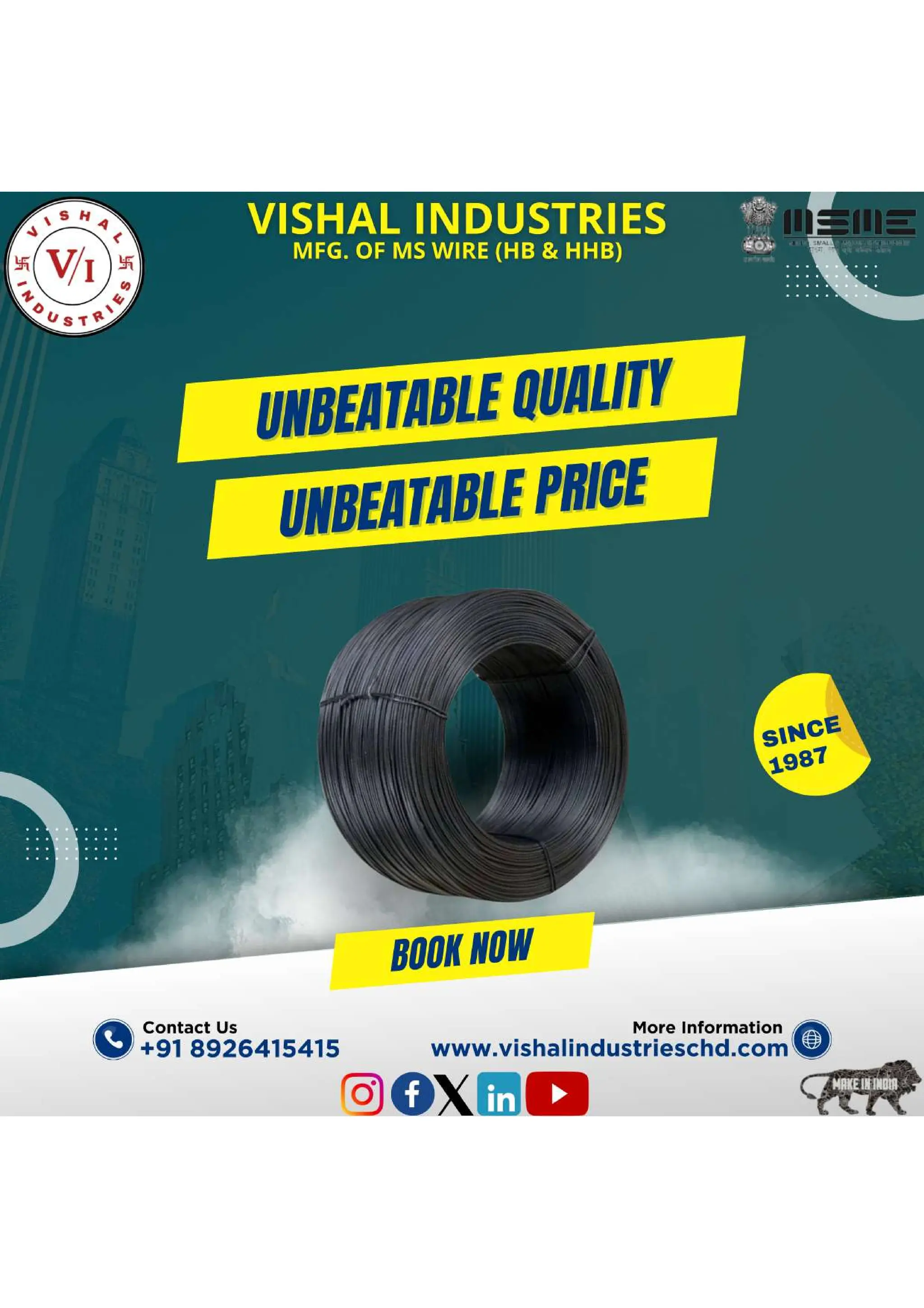 MS Wire (HB & HHB), Annealed Wire, Boron Steel Wire by Vishal ...