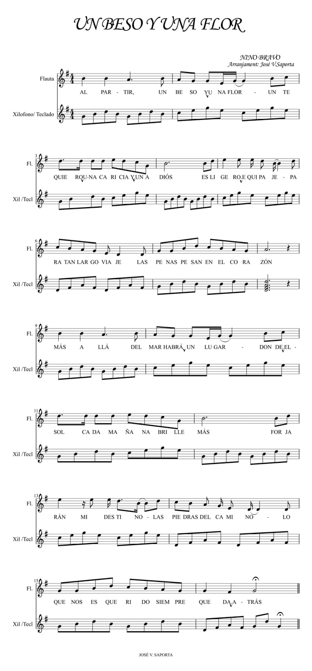 Un beso y una flor de Nino Bravo | PDF