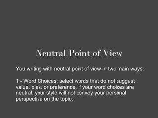 Unbiased writing | PDF