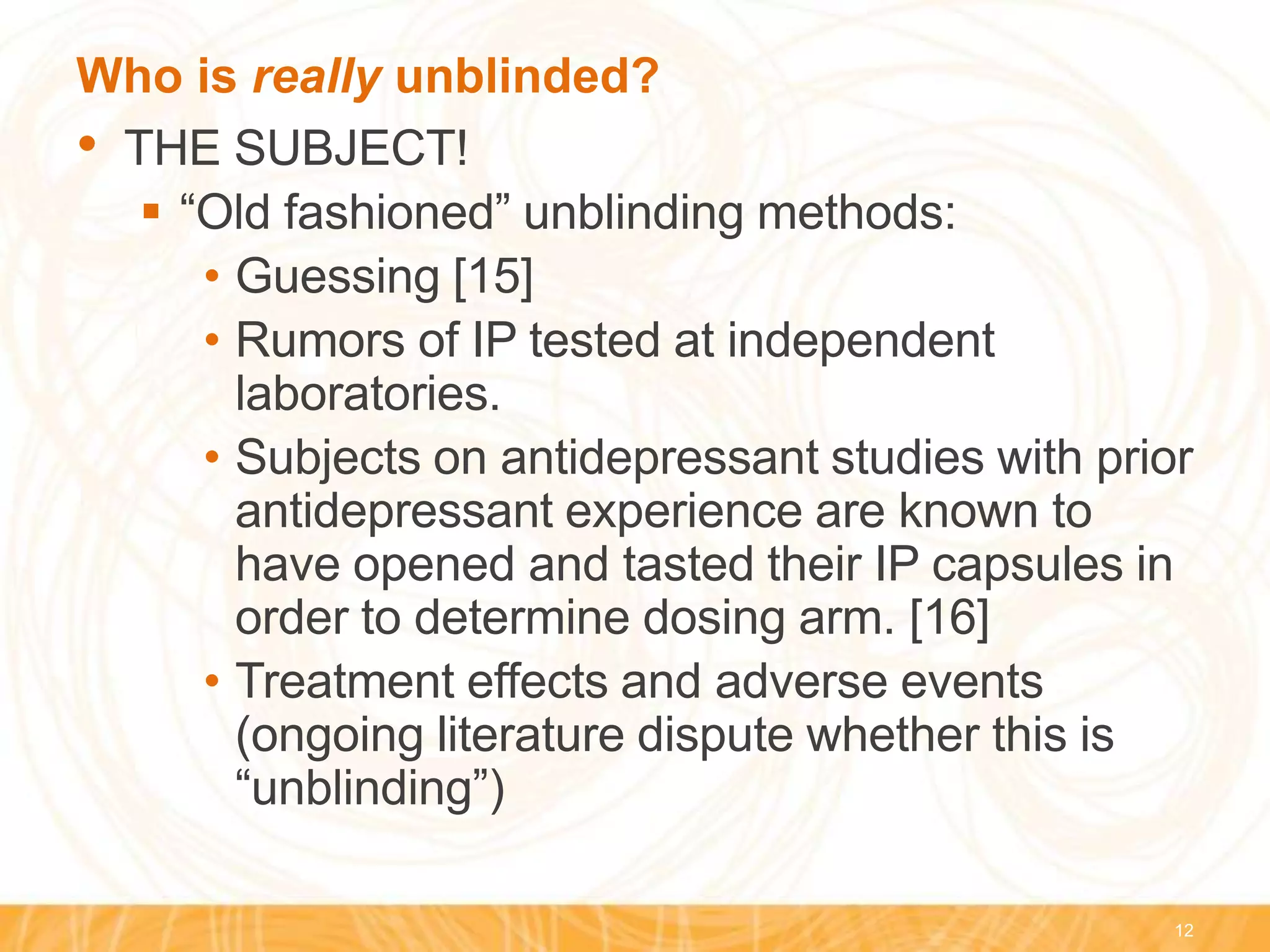 Unblinded Monitoring Programs | PPTX