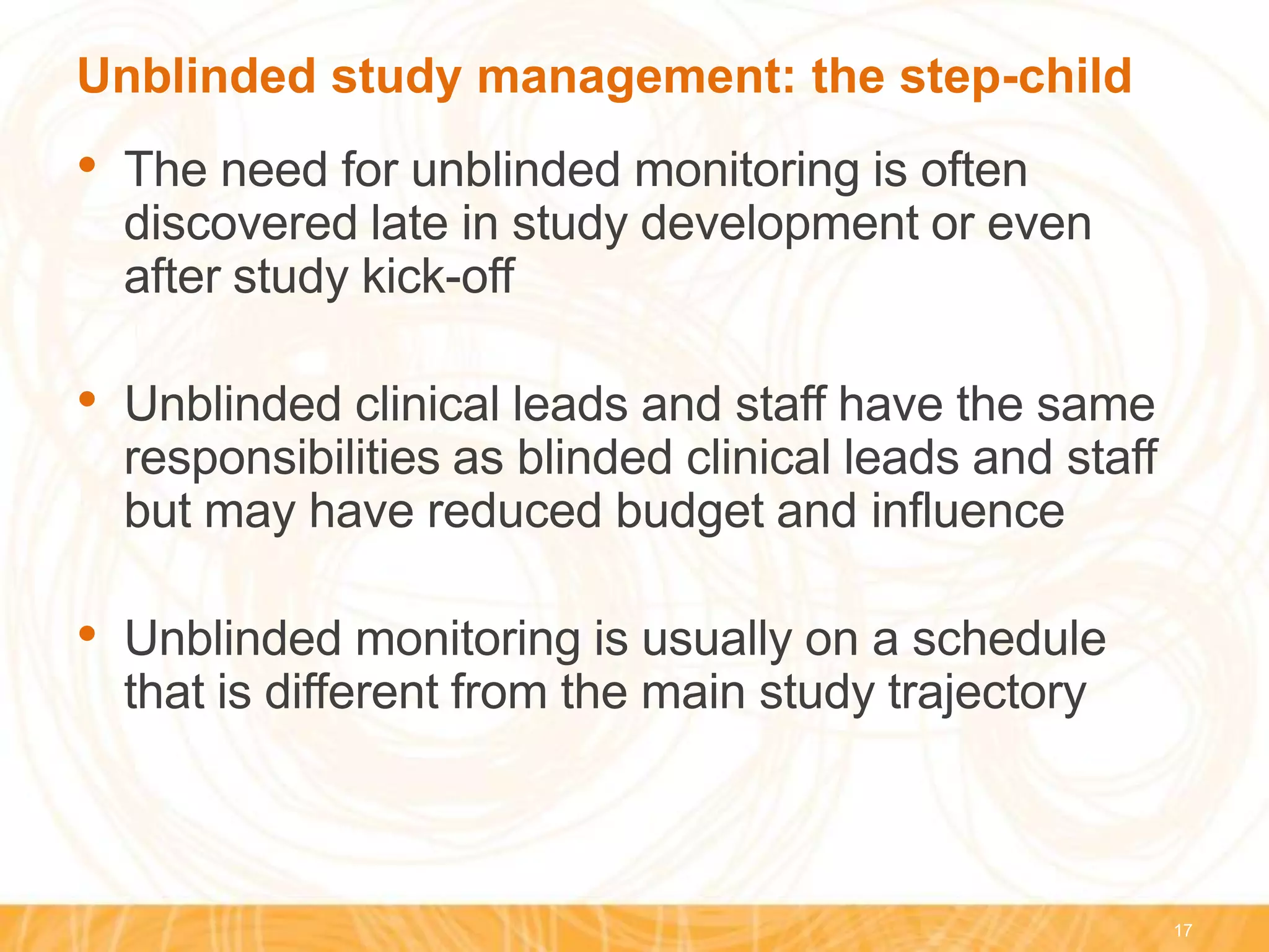 Unblinded Monitoring Programs | PPTX