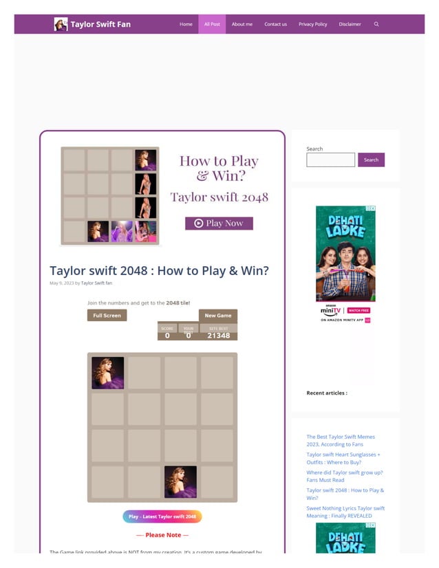 (UNBLOCKED) Taylor swift fan 2048 - Play Now at Taylorswift2048game.com