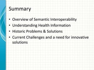 Unblocking semantic interoperability for ehr | PPTX