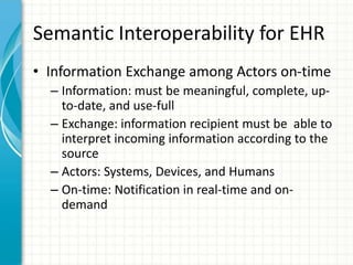 Unblocking semantic interoperability for ehr | PPT