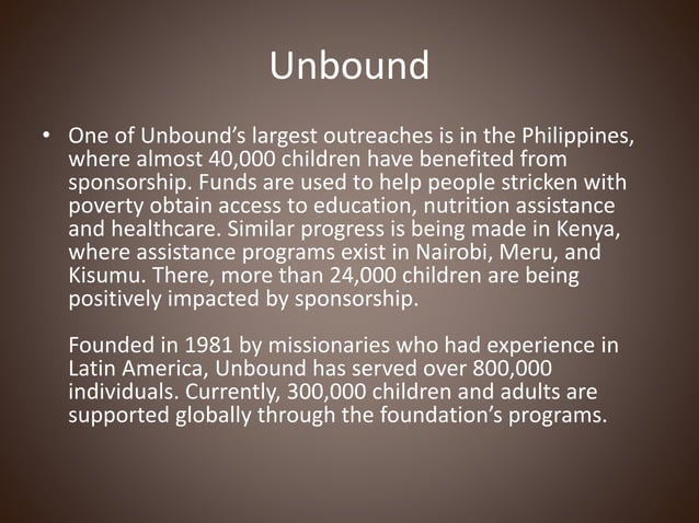 Unbound Helps Kids in Kenya and the Philippines | PPT