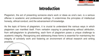 209 Forms of Plagiarism (Research Methodology) | PPTX