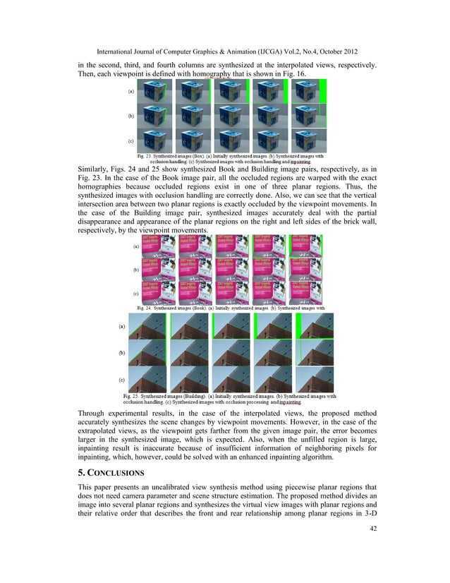 Uncalibrated View Synthesis Using Planar Segmentation of Images | PDF