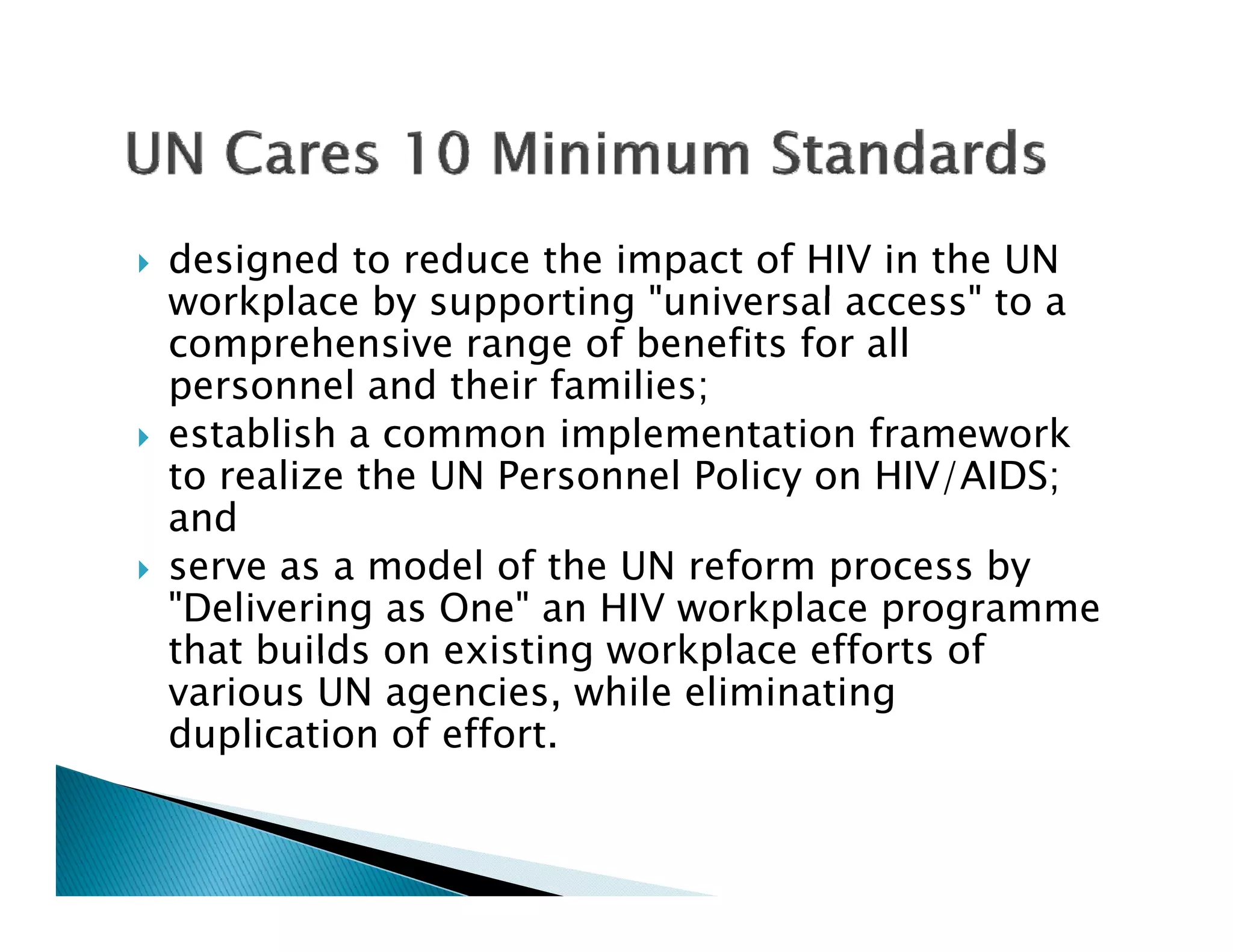 UN Cares 10 Minimum Standards presentation | PDF