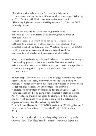 UNCC100 HOT TOPICWhale Wars Politics, Science and the Wo.docx