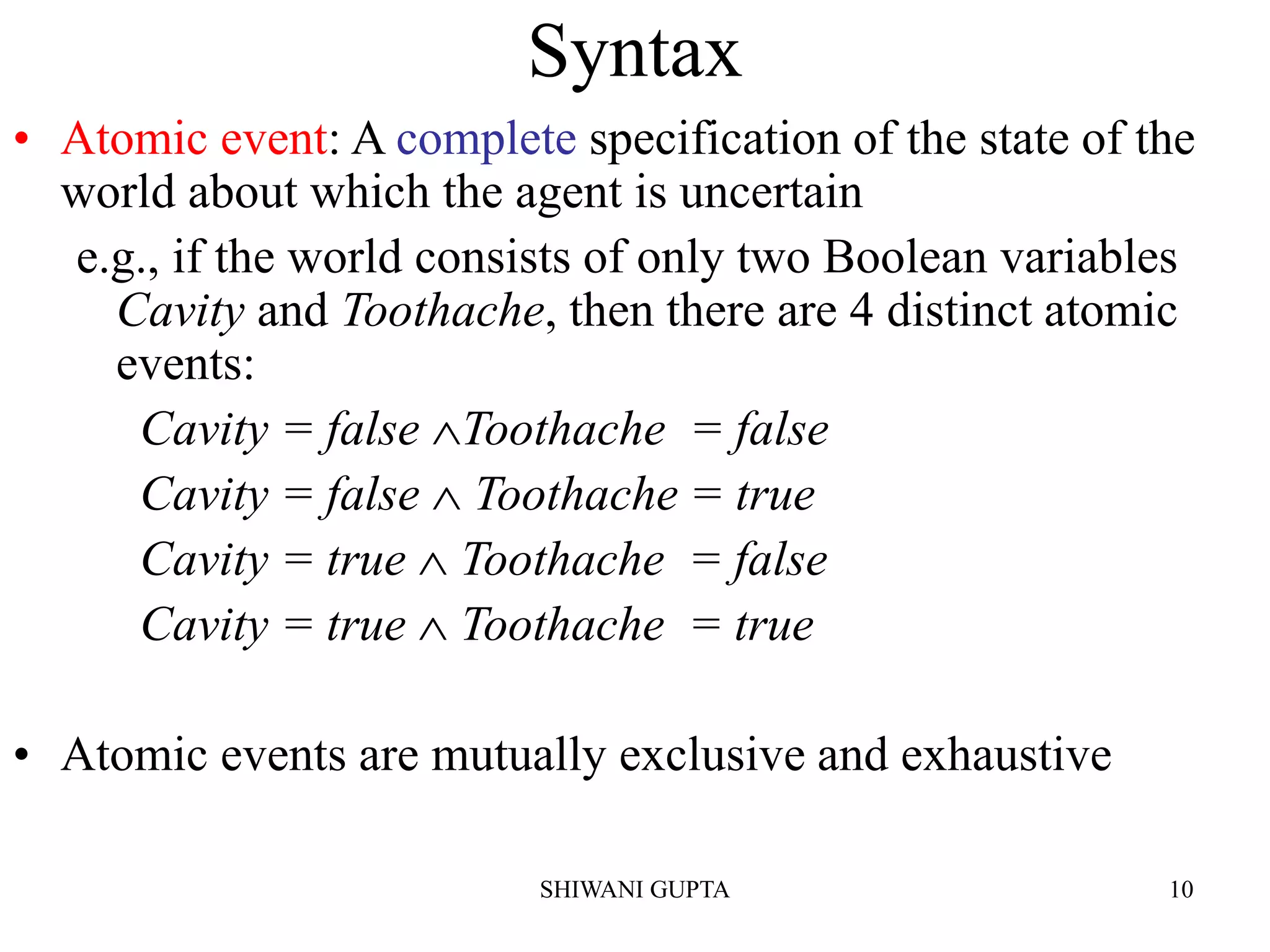 Uncertain knowledge and reasoning | PDF