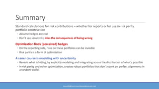 Risk Parity with Uncertain Risk Contributions | PDF