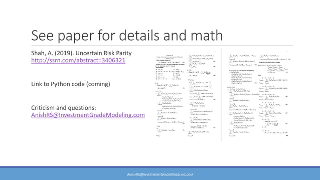 Risk Parity with Uncertain Risk Contributions | PPT